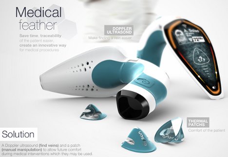 ‘Medical Feather’ device helps find patient’s veins easily and ...