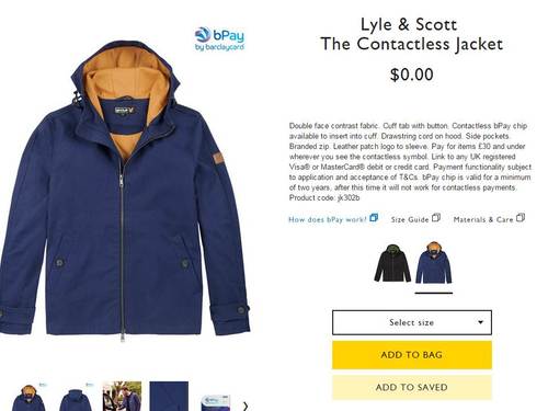 Contactless payment jacket | Innovation Essence