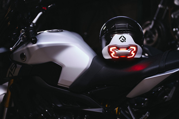 Wireless motorcycle helmet has smart brake light that shines at ...